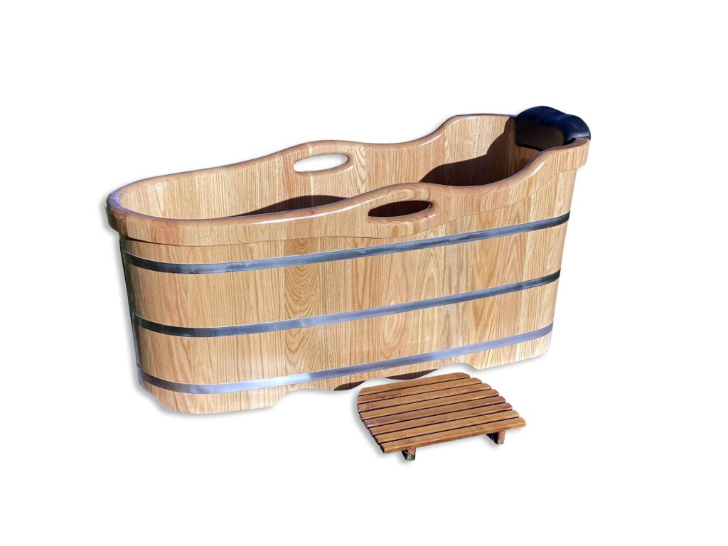 American Red Oak or Thailand Rubberwood Wooden Bath - Shym Saunas