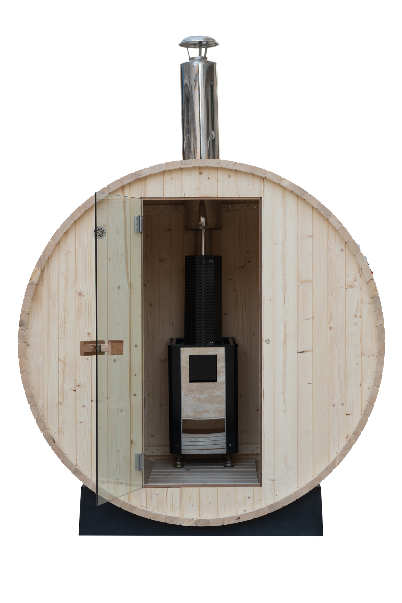 White Spruce Barrel Sauna 4 Person Outdoor/Indoor - Shym Saunas