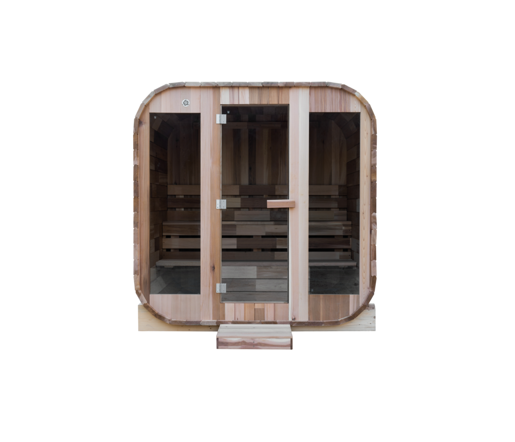 Western Red Cedar Square Barrel Sauna 10 Person - Shym Saunas