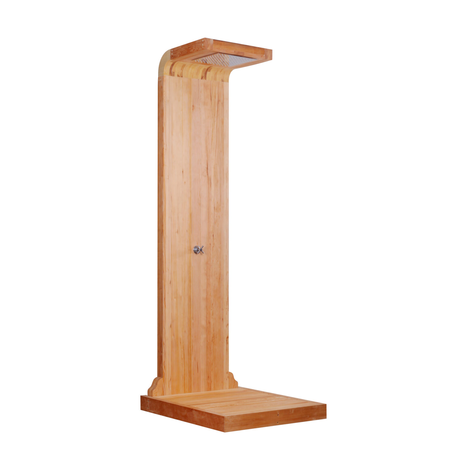 Hardwood Timber Outdoor Shower Column (Aspen Wood) - Shym Saunas
