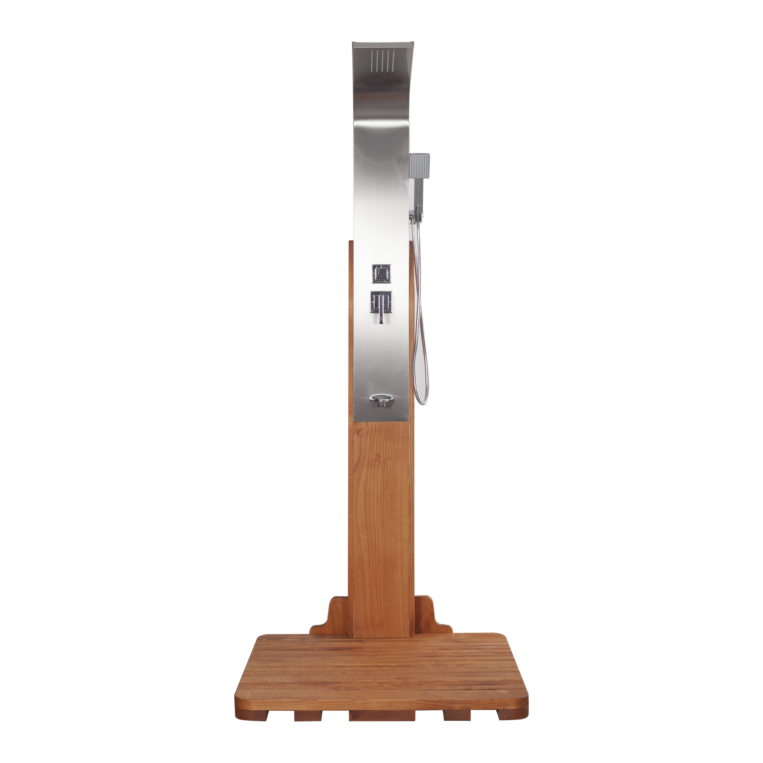 Hardwood Timber Outdoor Shower Column (Alder Wood) - Shym Saunas