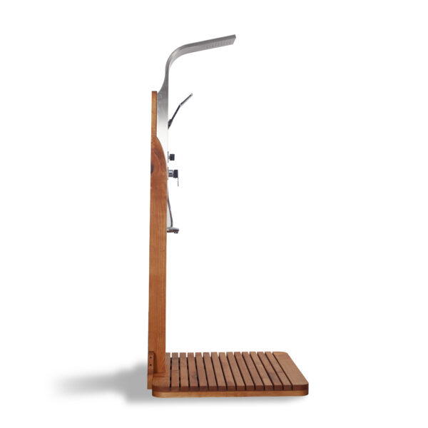 Hardwood Timber Outdoor Shower Column (Alder Wood) - Shym Saunas