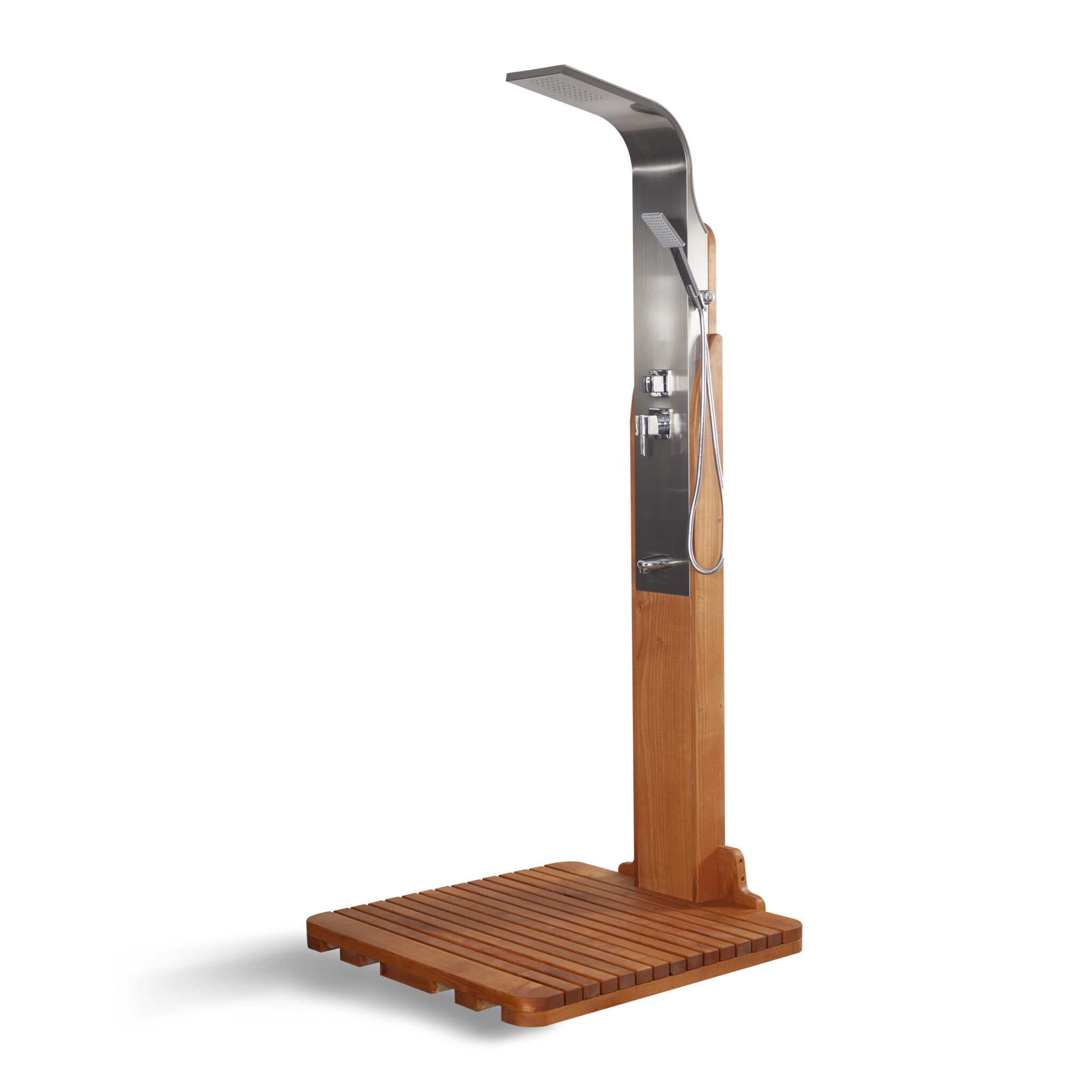 Hardwood Timber Outdoor Shower Column (Alder Wood) - Shym Saunas