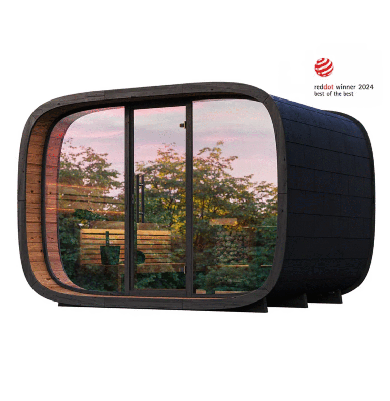 Outdoor Spruce CUBE Log Sauna (4 - 10 Person) - Shym Saunas