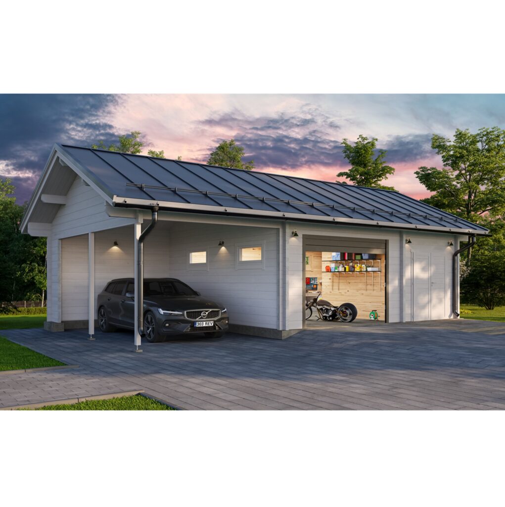 Garage with Carport and Storage Room Maranello 10.2 m by 5.7 m - Shym ...