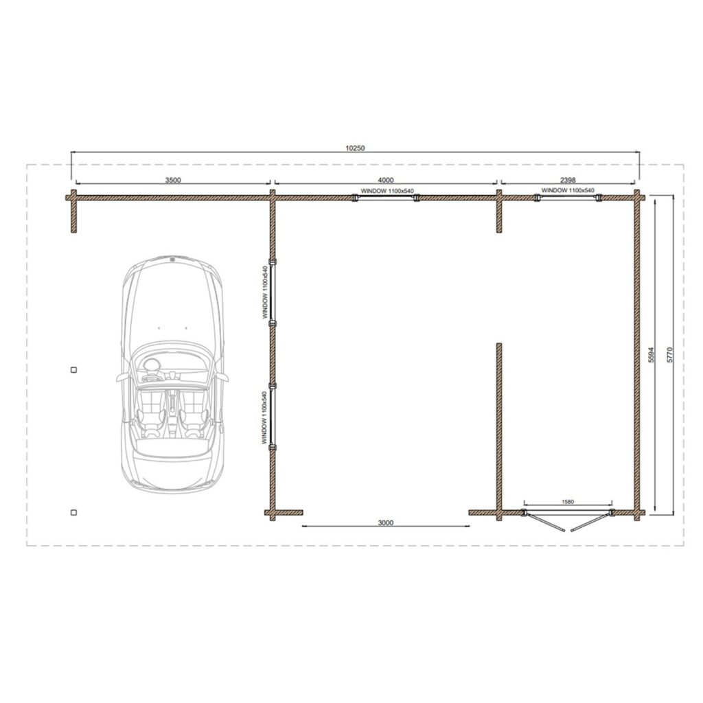 Garage with Carport and Storage Room Maranello 10.2 m by 5.7 m - Shym ...