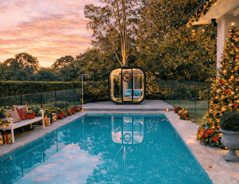 Serenity Round Cube Mini Sauna Installation West Pymble, NSW